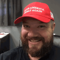 Bearded Man Wears Maga Cap GIF | GIFDB.com