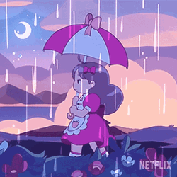 Bee Walking Under The Rain Bee And Puppycat GIF | GIFDB.com