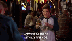 Beer Chug Challenge Party Friends Workaholics GIF | GIFDB.com
