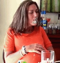Belly Inflation Woman Eating Cake GIF | GIFDB.com