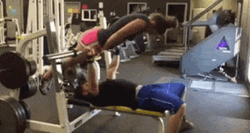 Bench Press With Girl GIF | GIFDB.com