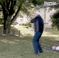 Bernie Sanders . Playing Baseball GIF | GIFDB.com