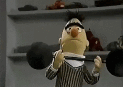 Bert Sesame Street Working Out GIF | GIFDB.com
