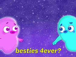 Best Friends Forever Pink Blue Cartoon Blob GIF | GIFDB.com