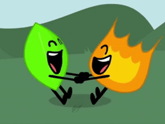Bfb Firey Leafy Playing Around GIF | GIFDB.com