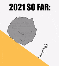 Big Rock Rolling Over A Running Stickman GIF | GIFDB.com