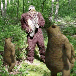 Bigfoot Sasquatch Saxophone Party GIF | GIFDB.com