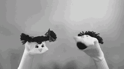 Black And White Sock Puppets GIF | GIFDB.com