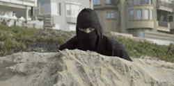 Black Ninja Hiding On The Beach GIF | GIFDB.com