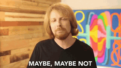 Blond Guy Saying Maybe So Maybe Not GIF | GIFDB.com