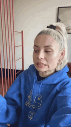 Blonde Girl Eek Reaction GIF | GIFDB.com