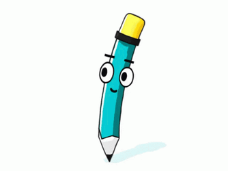Blue Pencil Jumping GIF | GIFDB.com