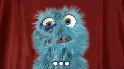 Blue Puppet With No Words GIF | GIFDB.com