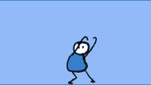 Blue Stick Man Funny Dance GIF | GIFDB.com