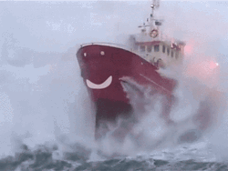 Boat Crashing Strong Waves GIF | GIFDB.com