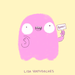 Pink Halloween Ghost Booo GIF | GIFDB.com