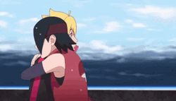 Booruto Sarada Cry Hug GIF | GIFDB.com