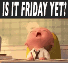 Boss Baby Almost Falling Asleep Waiting For Friday GIF | GIFDB.com