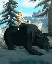 Botw Zelda Riding A Black Bear GIF | GIFDB.com