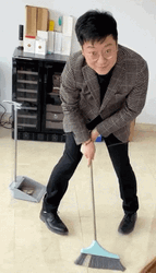 Boy Slowly Sweep His Floor GIF | GIFDB.com