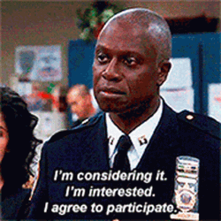 Brooklyn 99 Captain Holt Agreed To Participate GIF | GIFDB.com