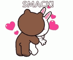 Brown And Cony Smack Kiss GIF | GIFDB.com
