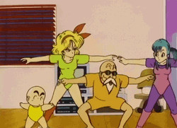 Bulma Master Roshi Working Out GIF | GIFDB.com