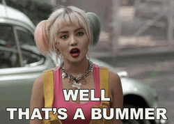 Bummer Harley Quinn GIF | GIFDB.com