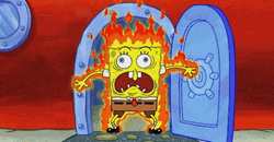 Burning Spongebob In The Door GIF | GIFDB.com