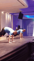 Burpee Exercise Instructors On Stage GIF | GIFDB.com