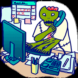 Busy Monday Multi Tasking Skeleton GIF | GIFDB.com