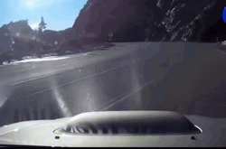 Car Driving Off Cliff Driver Perspective GIF | GIFDB.com