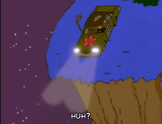 Car Driving Off Cliff Homer Simpson GIF | GIFDB.com