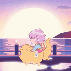 Cardamon Riding Puppycat Bee And Puppycat GIF | GIFDB.com