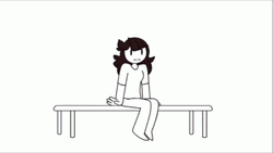Cartoon Sketch Sitting At Bench GIF | GIFDB.com