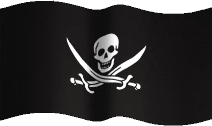Cartoon Waiving Jolly Roger GIF | GIFDB.com