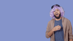 Case Of The Mondays Purple Hair Popping Out GIF | GIFDB.com