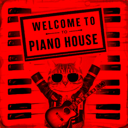 Cat Poster Welcome To Piano House GIF | GIFDB.com