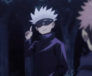 Chatty Satoru Gojo Finger Ponting Up GIF | GIFDB.com