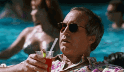 Chevy Chase Chilling On Pool At Vegas Vacation GIF | GIFDB.com
