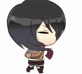 Chibi Mikasa Turning Around GIF | GIFDB.com