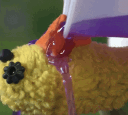 Chicken Puppet Drinking Juice GIF | GIFDB.com