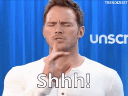 Chris Pratt Shhh Quiet GIF | GIFDB.com