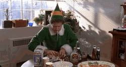 Christmas Elf Eating Pasta GIF | GIFDB.com