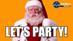 Christmas Party With Jumping Happy Santa Claus GIF | GIFDB.com