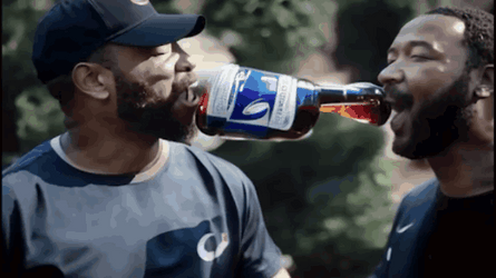 Chugging Beer Two Perso In One Bottle GIF | GIFDB.com
