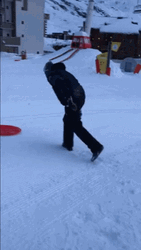 Clumsy Moment Of Slipping On Ice Path GIF | GIFDB.com
