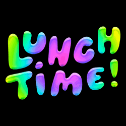 Colorful Neon Lunch Time Text GIF | GIFDB.com