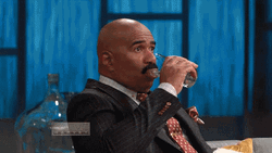Concerned Steve Harvey Drinking Water GIF | GIFDB.com
