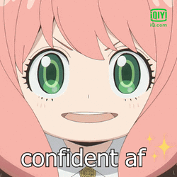Confident Anya Forger Charming Grin GIF | GIFDB.com
